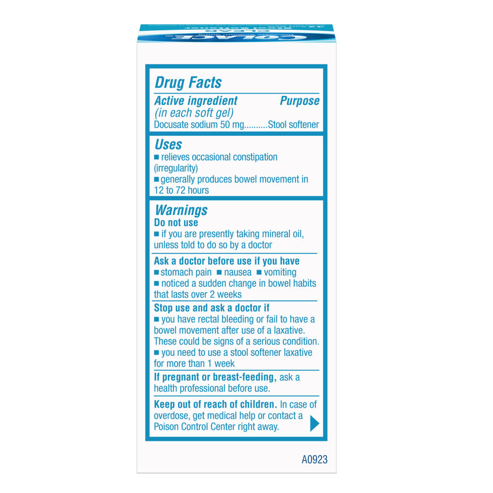 Colace® Clear Soft Gels| Colace® (docusate sodium)
